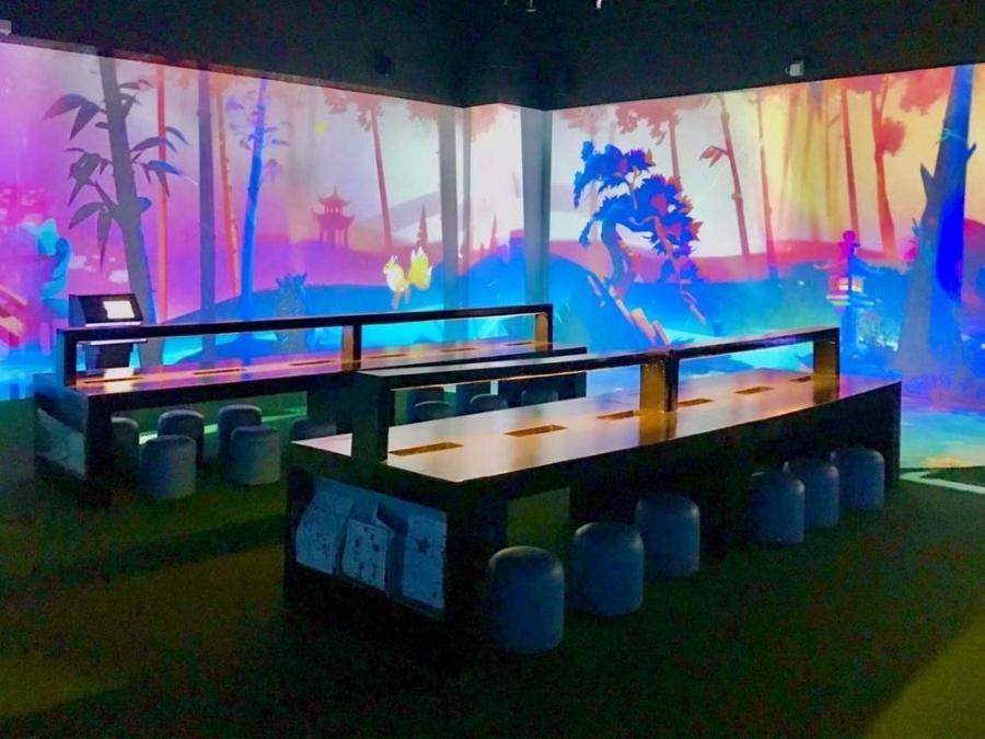 This interactive playground combines digital and physical play