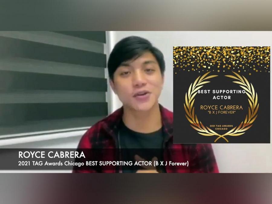 Royce Cabrera named Best Supporting Actor at 2021 TAG Awards Chicago ...