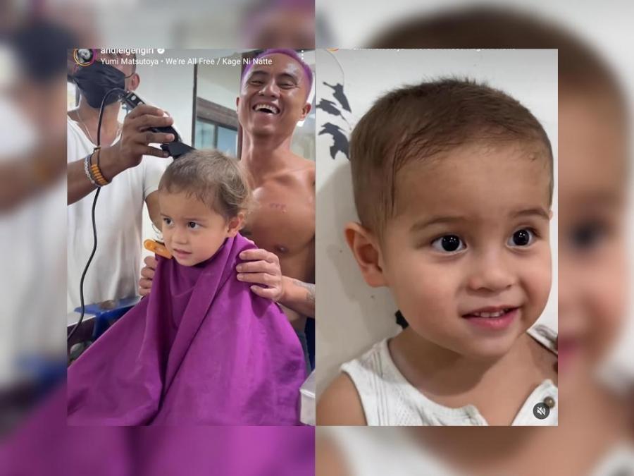 Andi Eigenmann and Philmar Alipayo's son, Koa, gets his first haircut | GMA Entertainment
