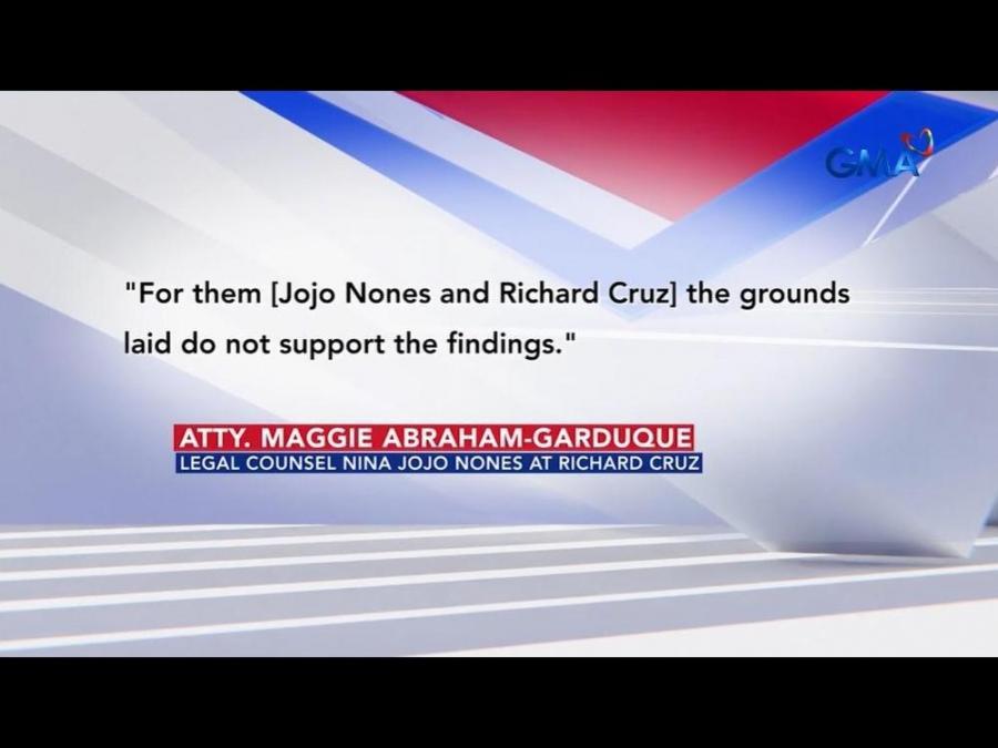 Jojo Nones at Richard Cruz, iaapela ang resolusyon ng DOJ kaugnay sa ...