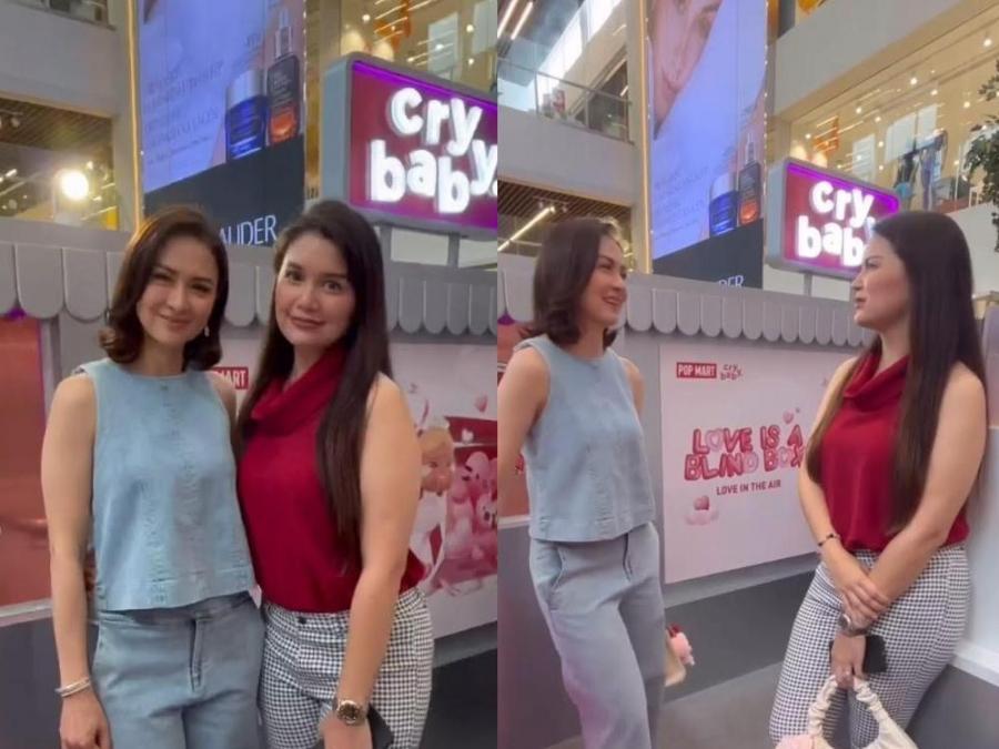 Marian Rivera and Nadine Samonte visit Pop Mart's pop-up store in Makati