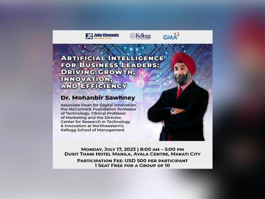 Renowned scholar Professor Mohanbir Sawhney to share insights on AI at Workshop for Business Leaders