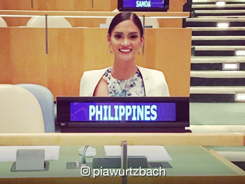 Pia Wurtzbach represents the Philippines in United Nations meeting ...