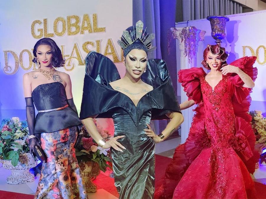 Drag royalty celebrate Eva Le Queen at the Global All Stars viewing party