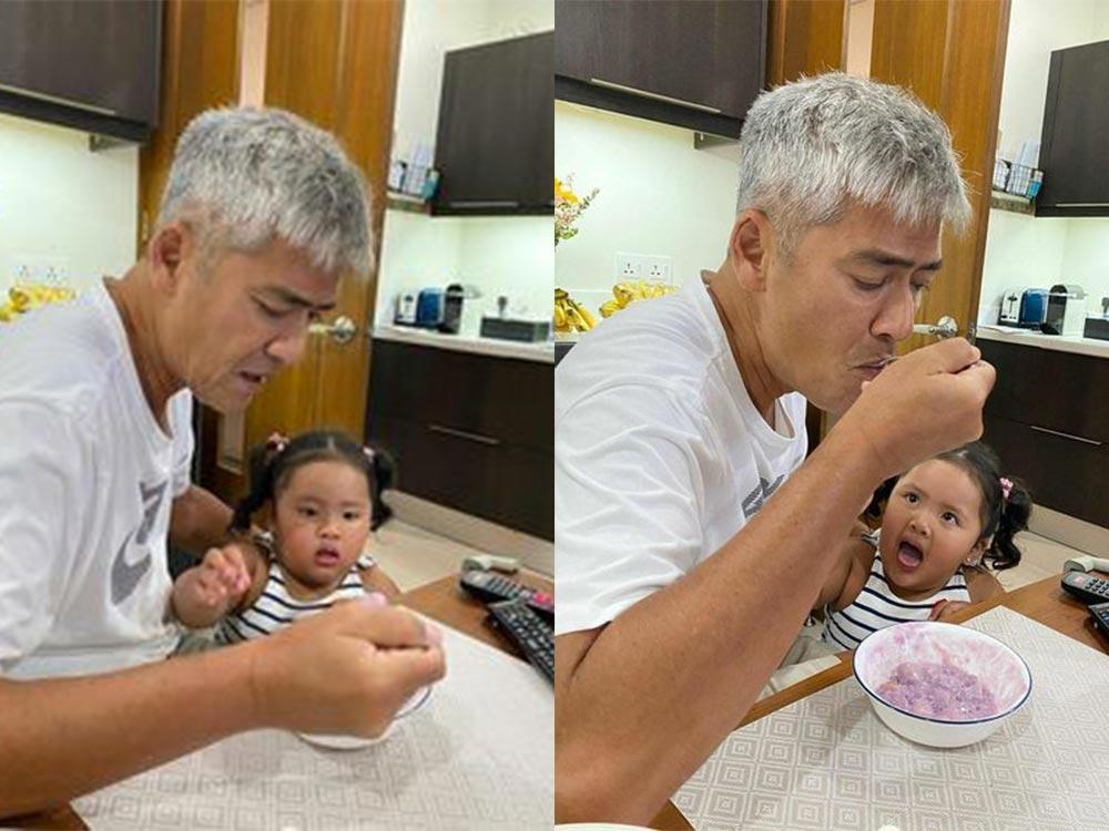 Pauleen Luna, Vic Sotto pose for a photo taken by daughter Tali | GMA Entertainment