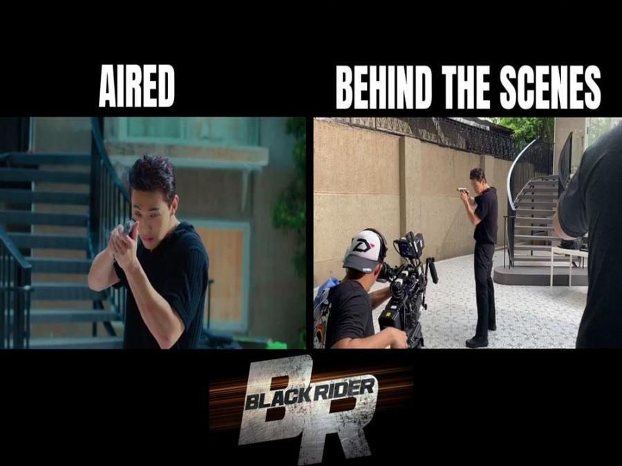 Kim Ji Soo's gun firing lesson | Black Rider behind the scenes vs ...