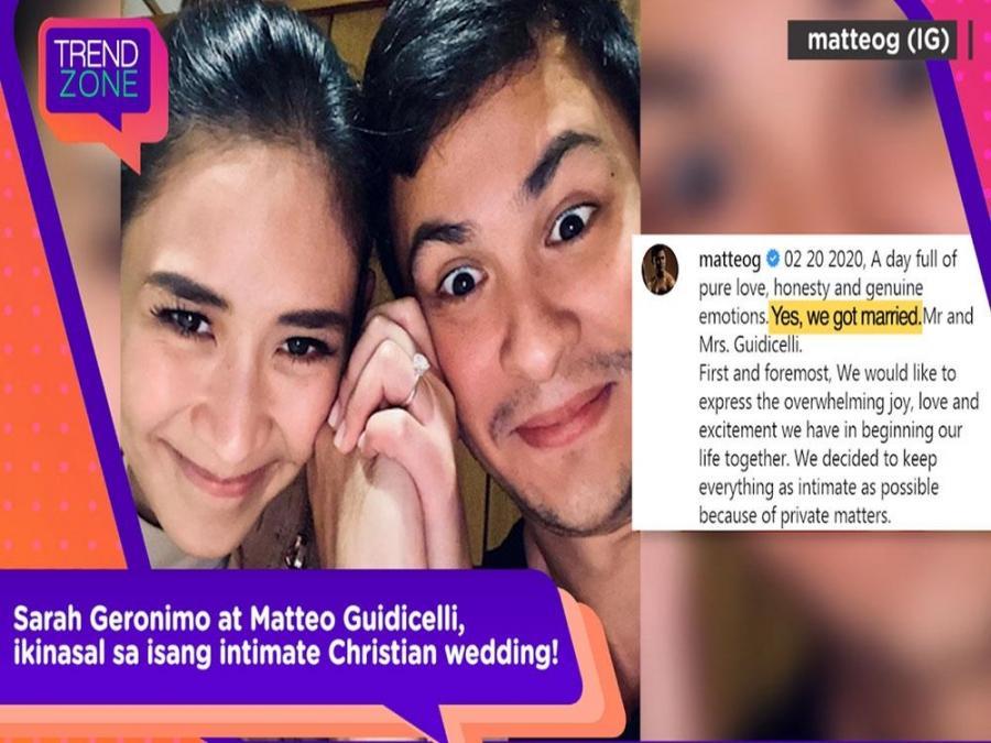 Trendzone: Sarah Geronimo and Matteo Guidicelli's wedding, BLACKPINK's ...