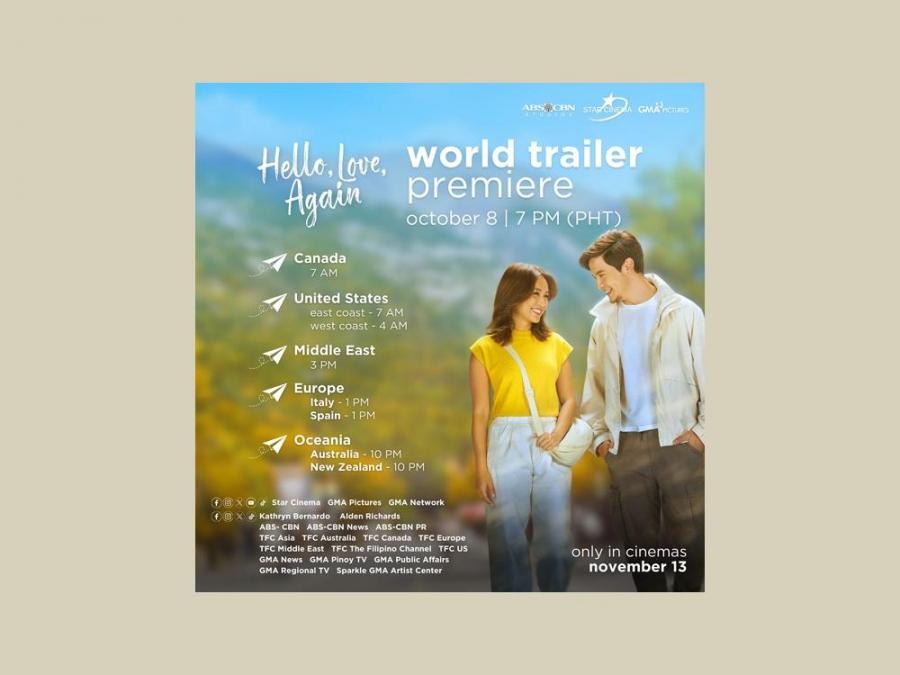 'Hello, Love, Again' trailer will be released at Alden Richards and ...