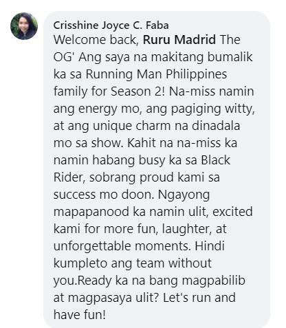 Ruru Madrid's 'Running Man PH' comeback delights fans | GMA Entertainment