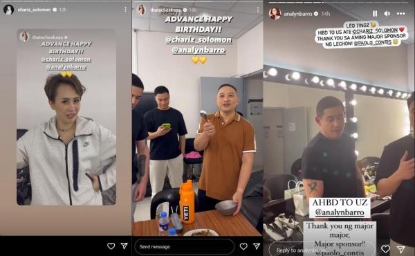Chariz Solomon At Analyn Barro May Advance Celebration Ng Kanilang Birthday Sa Taping Ng