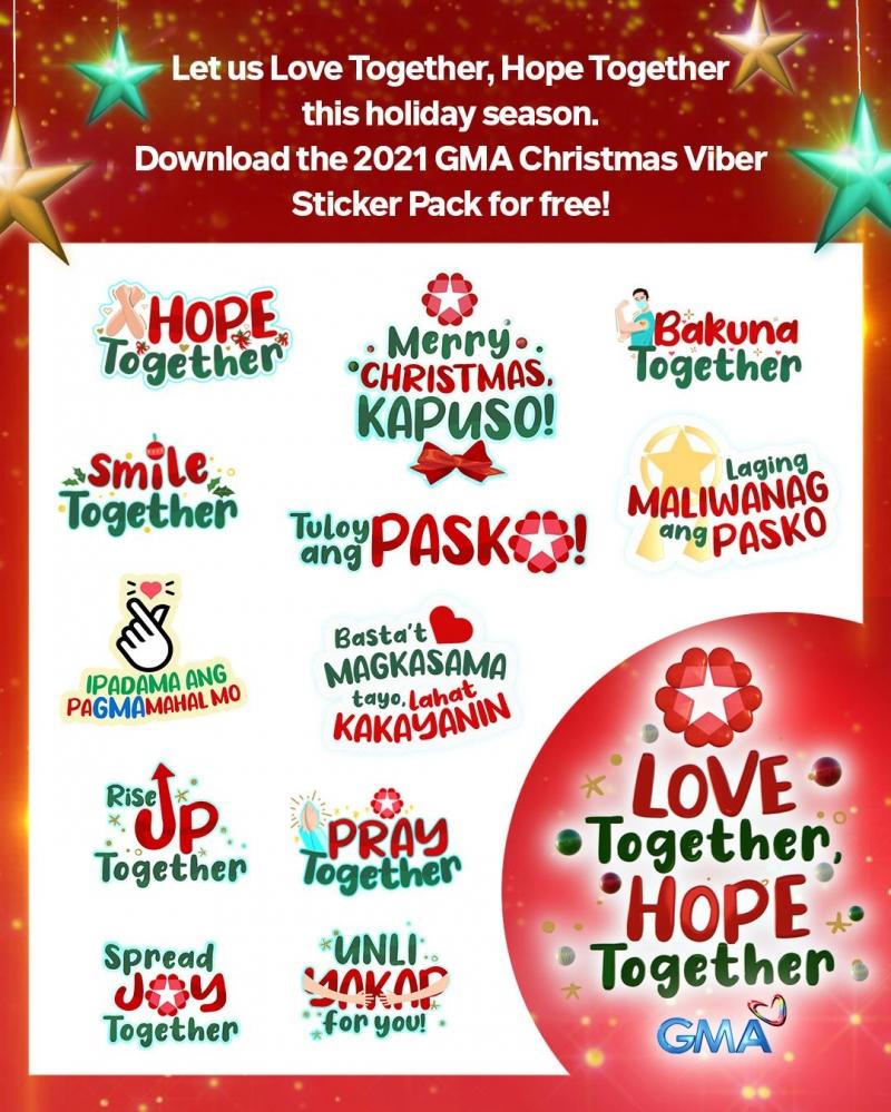 GMA Network 2021 Christmas Station ID stickers, available na sa Viber ...