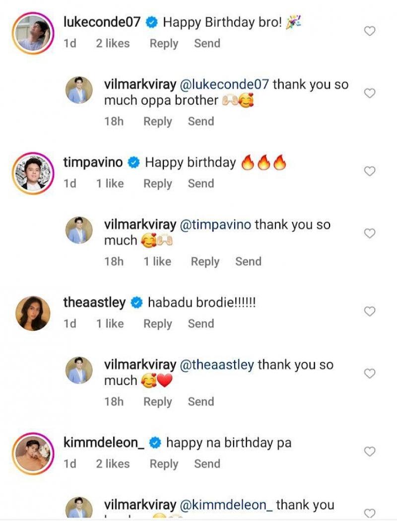 Vilmark receives greetings from celebrity friends on his 27th birthday ...