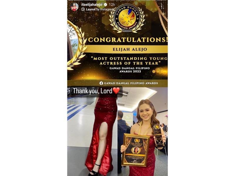 Elijah Alejo receives recognition at the Gawad Dangal Filipino Awards ...