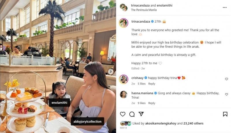 Ex-couple Trina Candaza at Carlo Aquino, magkasama sa Moving Up day ng kanilang anak na si Mithi ...