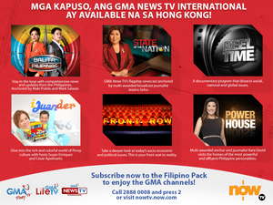 GMA News TV International now available in Hong Kong via now TV | News and Events | GMA Pinoy TV ...